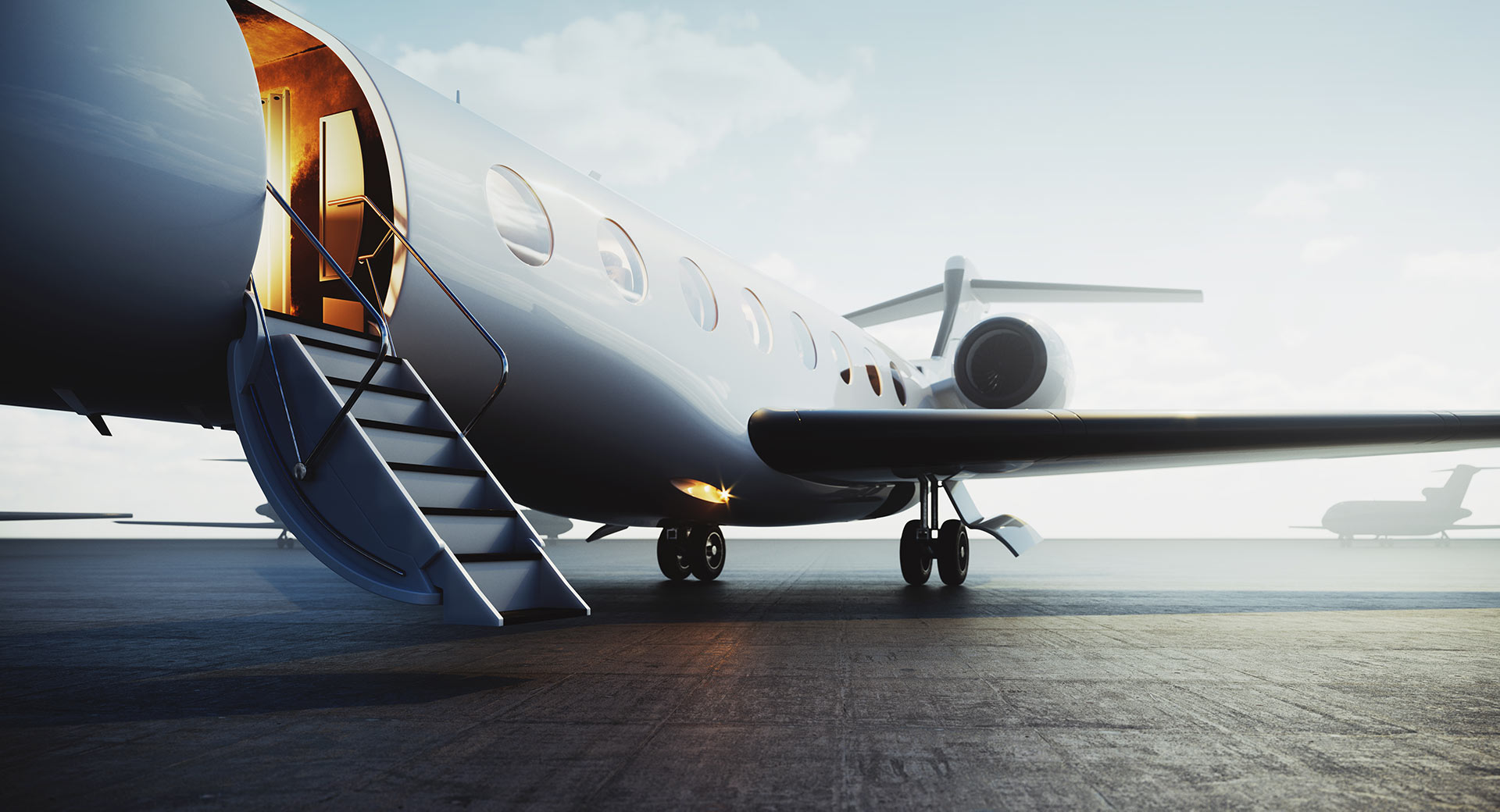 MG Concierge Services Private Jet Helicopter Get Ready For Take Off 
